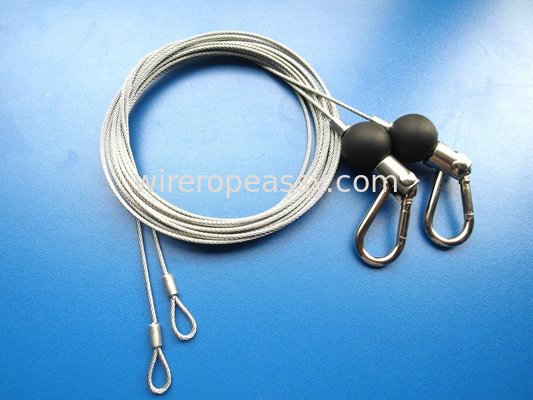 25mm Nylon Ball Steel Cable Assembly with Swivel Hooks And Loops