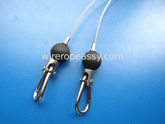 25mm Nylon Ball Steel Cable Assembly with Swivel Hooks And Loops