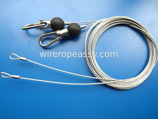 25mm Nylon Ball Steel Cable Assembly with Swivel Hooks And Loops