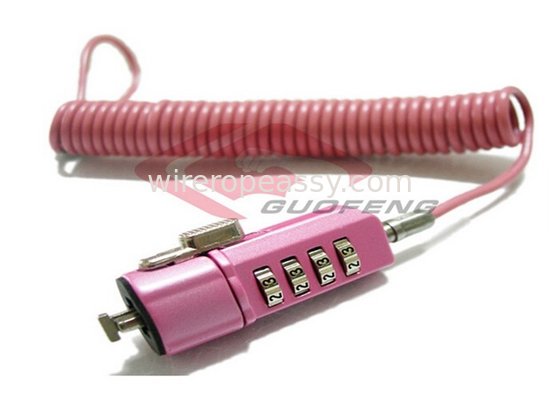 Coil Cable Digital Lock GYM Locker Code Lock High Tension For Laptop