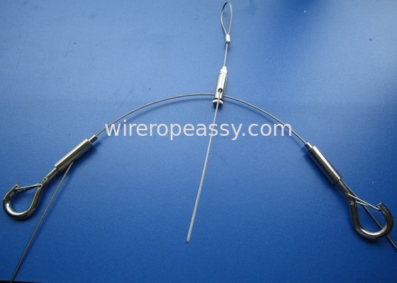 3/32″ Lamp Hanging Kit With Zinc  Y Legs Snap Hook Ends Loop Top