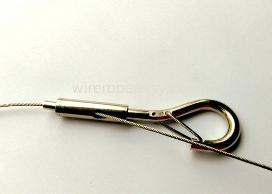3/32″ Lamp Hanging Kit With Zinc  Y Legs Snap Hook Ends Loop Top