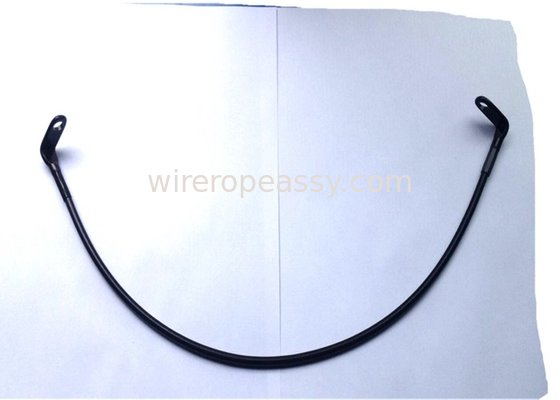 PA 90 Degree Bended Steel Cable Assembly 3.2mm Black Terminals Both Ends