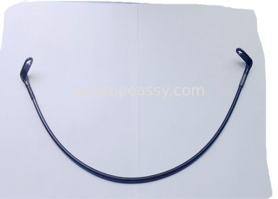 PA 90 Degree Bended Steel Cable Assembly 3.2mm Black Terminals Both Ends