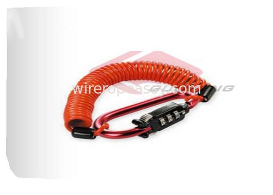 2.5mm Red Spring Coil Steel Cable Security Cable Lock Big Zinc Hook