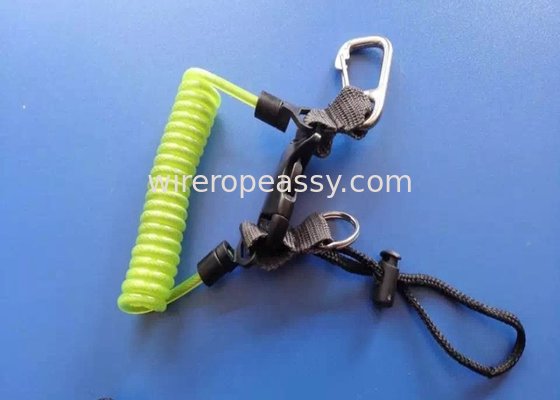 4.0mm Diving Steel Coil Safety Tool Lanyards With Metal Clips Belt