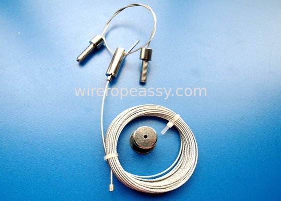 1.2mm Galvanized Lamp Hanging Kit Gripper Cable With M6 / M5 Thread Studs