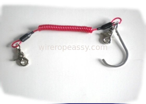 3.0mm Diving Stainless Steel Reef Coiled Lanyard Double Hook Spiral