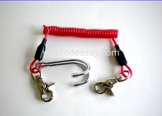 3.0mm Diving Stainless Steel Reef Coiled Lanyard Double Hook Spiral