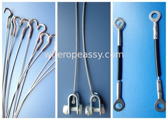 Stainless Clamp Clips 1.5mm Steel Cable Assembly With Assemblies