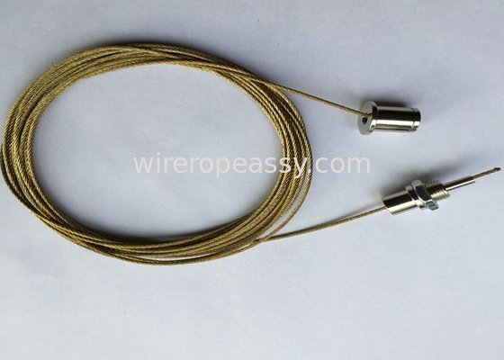 1.5mm 7*7 Glavanized Gold Plated Hanging Light Kits Cable Ceiling Caps