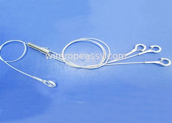 1/16″ Stainless Steel Cable Lamp Hanging Kit 3 Legs Hooks One Ajusters