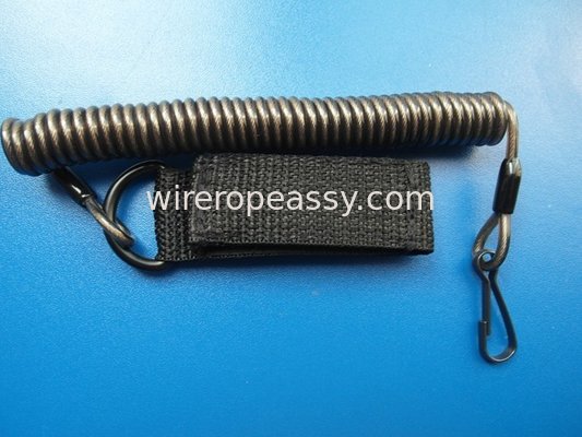 Black 5.0mm Safety Tool Lanyards With  Belt And Stainless Hooks