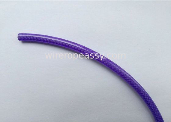 Purple Polyester Coated 5.0mm Safety Tool Lanyards Cable With Hooks