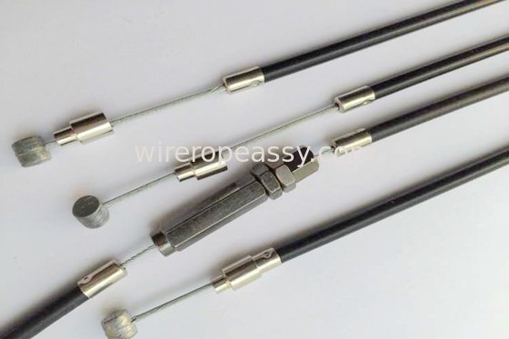 Black PVC / PE Housing 5.0mm Mechanical Control Cables End Parts