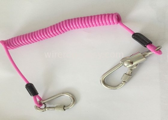 3.2mm Pink 1500mm Fall Arrest Safety Tool Lanyards With Swivels