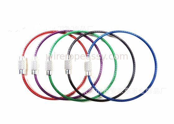 1.2mm  / 1.5mm Coated Wire Rope Assembly Cable Tag For Bags / Cards Holders