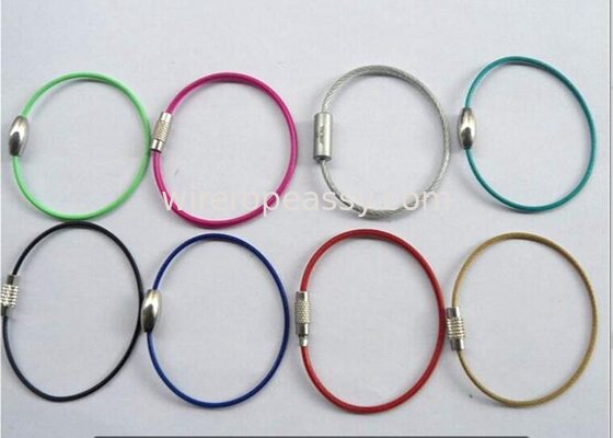 1.2mm  / 1.5mm Coated Wire Rope Assembly Cable Tag For Bags / Cards Holders