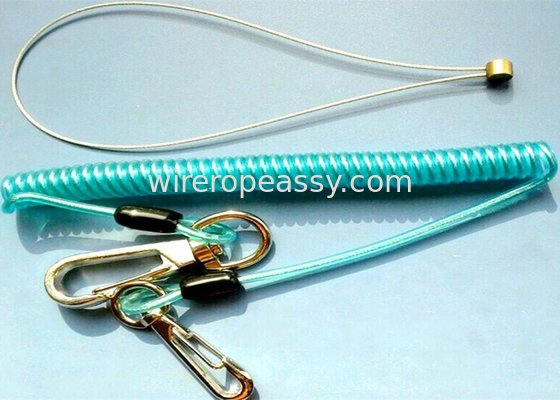 Orange Green 4.0mm Spanner / Wrench Tool Safety Lanyard Round Wire