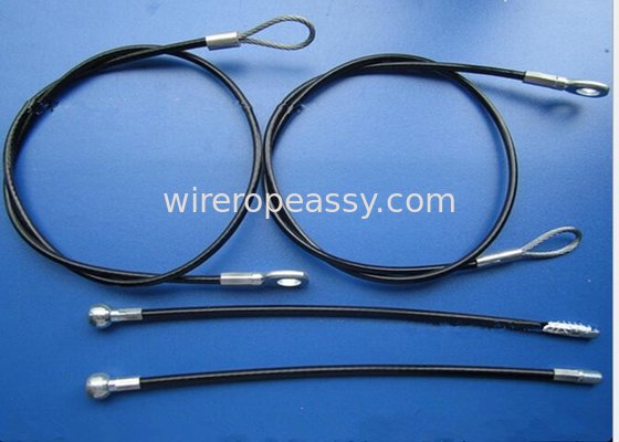Coated Stainless Wire Rope Assembly With Loop One End Shrank Ball Terminal