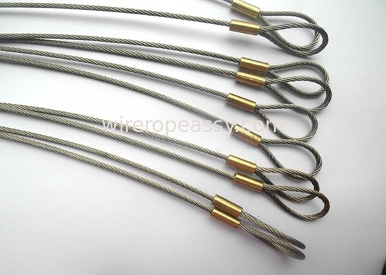 3.2mm Stainless Safety Cable 5*50mm Carabiner Brass Ferrules ISO