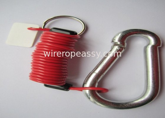Coiled Trailer Emergency Breakaway Cable Tool Safety Lanyard Big Carabiners