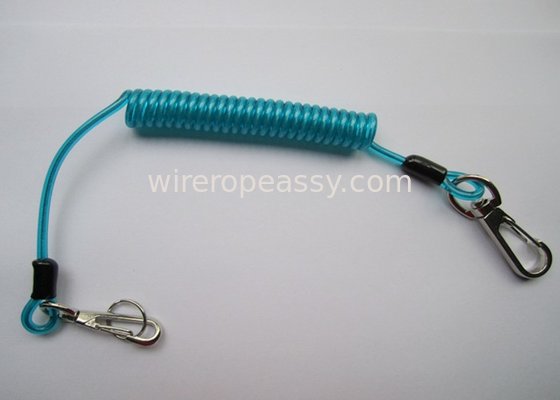 4.0mm Bule Scaffold  Black Coil Safety Tool Lanyards 1500mm Length