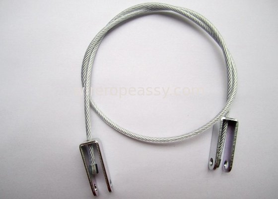 2.4mm Steel Wire Rope Fittings Coated PVC Up To 3.8mm With U Shape Termnials