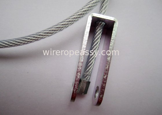 2.4mm Steel Wire Rope Fittings Coated PVC Up To 3.8mm With U Shape Termnials