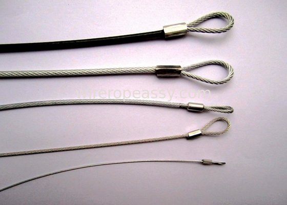 Loop To Loop Wire Rope Assembly Transparent Coating Stamped Ferrules
