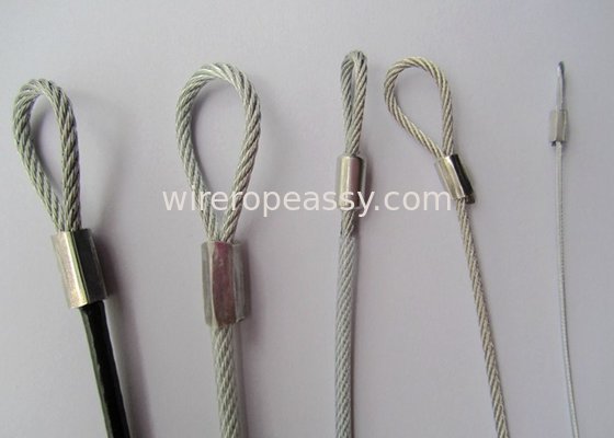 Loop To Loop Wire Rope Assembly Transparent Coating Stamped Ferrules