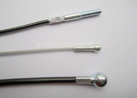 Galvanized  Steel Cable Assembly Die Casting End Thread / Shrank Ball Terminal