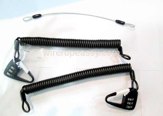 3.0 mm stainless steel DIY Coil Tool Safety Lanyard Spring Coil Tether Carabiners