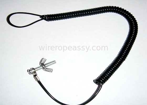 Galvanized Bulldog Coiled Retractable Safety Lanyard Kevlar Cut Resistant Security Pistol