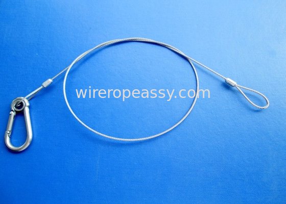 Stainless Steel Cable Assembly Wire Rope Cable With Hook / Hanging Wire And Loop