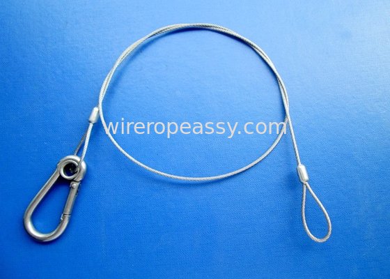 Stainless Steel Cable Assembly Wire Rope Cable With Hook / Hanging Wire And Loop