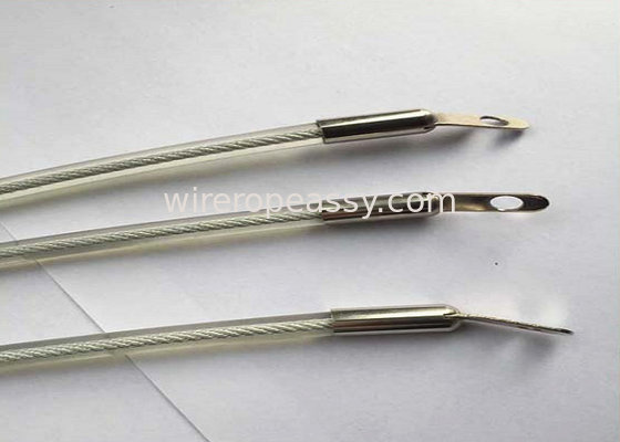 Custom 5.0mm Clear PU Coated Stainless Steel Wire Rope Assembly For Suitcase Handlebar