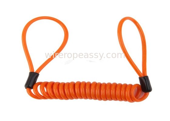 Safety Lanyard Spring Coil Wire Rope Disc Brake Lock Reminder Cable Green/Yellow