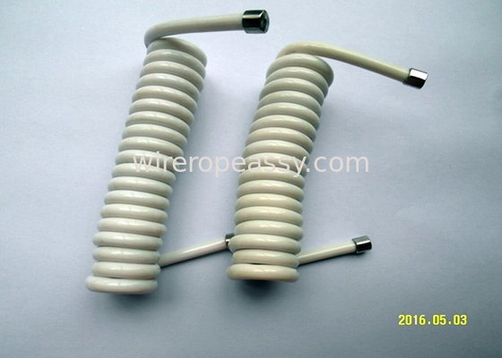 White PU Coated Cable Safety Tool Lanyards Stainless Ferrules