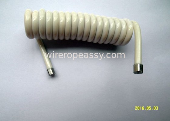 White PU Coated Cable Safety Tool Lanyards Stainless Ferrules