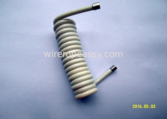 White PU Coated Cable Safety Tool Lanyards Stainless Ferrules