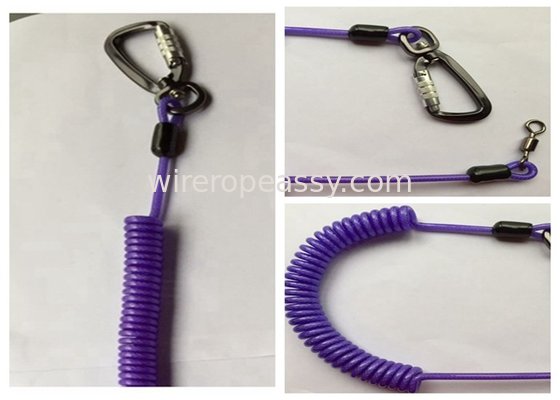 Purple Cotton Inner Material Safety Tool Lanyards Black Aluminum Carabiner