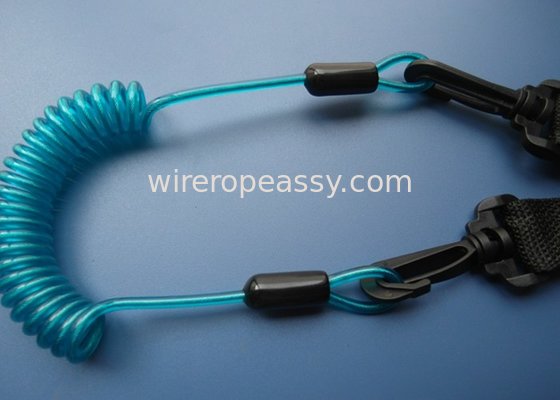 4.0mm Blue  Diving Dive Snappy Coil Camera Lanyard and Quick Release Buckle