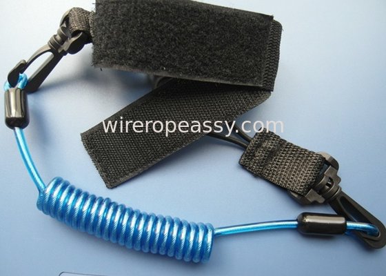 4.0mm Safety Tool Lanyards Blue Coil Spring Cable with 