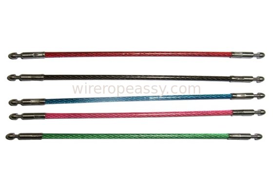 Custom 5.0mm Clear PU Coated Stainless Steel Wire Rope Assembly For Suitcase Handlebar