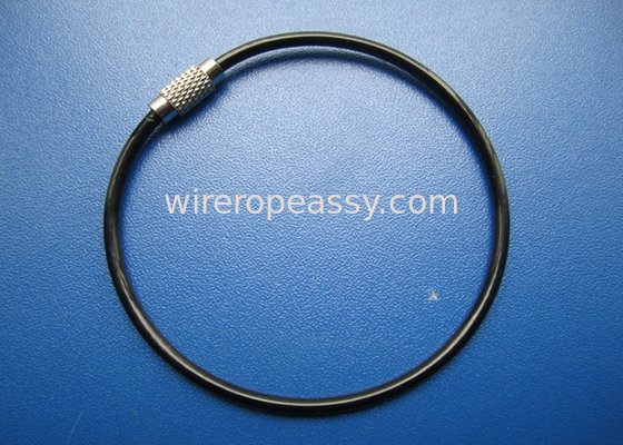 2.0mm Black PU coated Stainless Cable Tags with Stainless Buckles