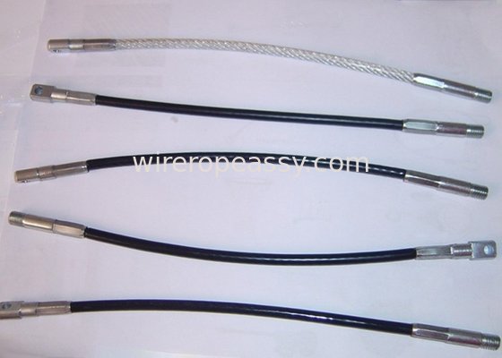 Clear / Black PVC Coated Wire Ropes with M3 thread Studs and Terminals