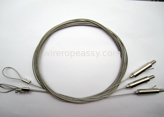 1.5mm Stainless Suspension System with Screw Cable Gripper and Ceiling Clips