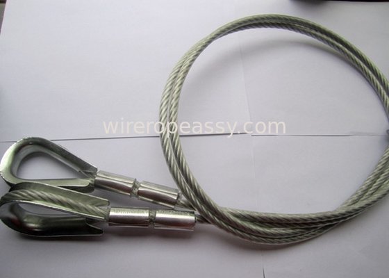 Galvanzied Cable Wire Rope Sling 9.5mm wtih Double Stamped Sleeve and Thimble Eye