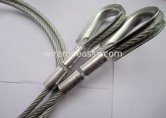 Galvanzied Cable Wire Rope Sling 9.5mm wtih Double Stamped Sleeve and Thimble Eye